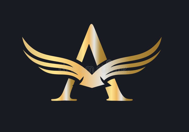 A Letter Wing Logo Design. Initial Flying Wing a Letter Logo Stock ...