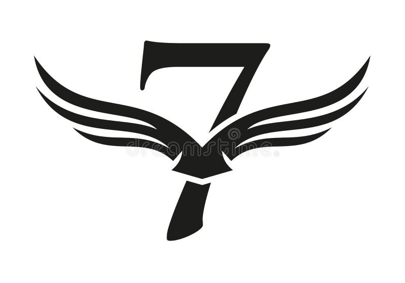 Letter 7 Wing Logo Design. Initial Flying Wing 7 Letter Logo. Letter 7 ...
