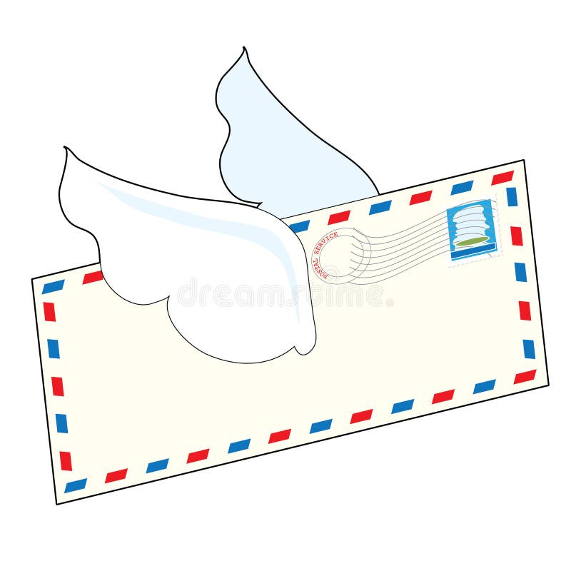 Letter with Wings stock illustration. Illustration of message - 61925148