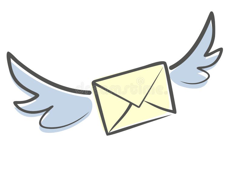 Letter with wings. stock vector. Illustration of wingspan - 81041507