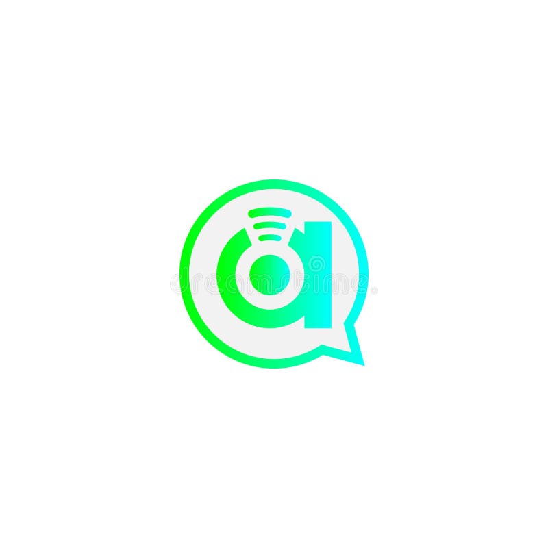 Letter a Wireless Internet in the Chat Bubble Logo Stock Vector ...