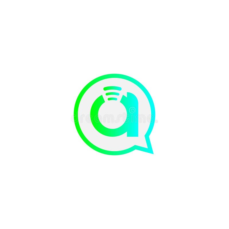 Letter a Wireless Internet in the Chat Bubble Logo Stock Vector ...