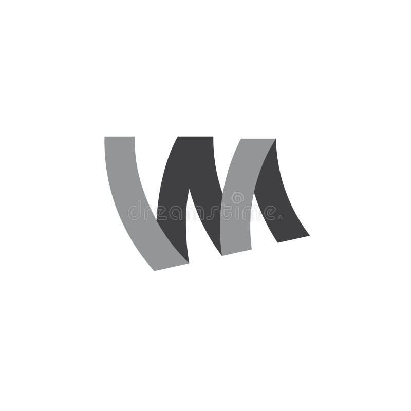 Letter Wm Ribbon 3d Logo Vector Stock Vector - Illustration of initial ...