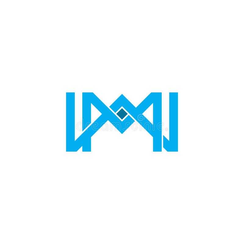 Letter Wm Simple Geometric Line Blue Diamond Logo Vector Stock Vector ...