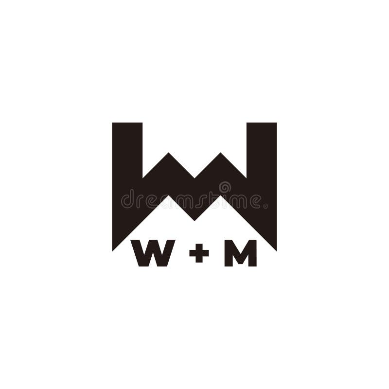 Letter Wm Simple Linked Line Geometric Style Logo Vector Stock Vector ...