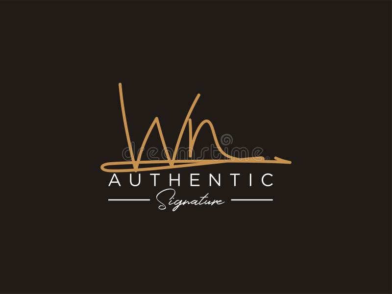Letter WN Signature Logo Template Vector Stock Vector - Illustration of ...