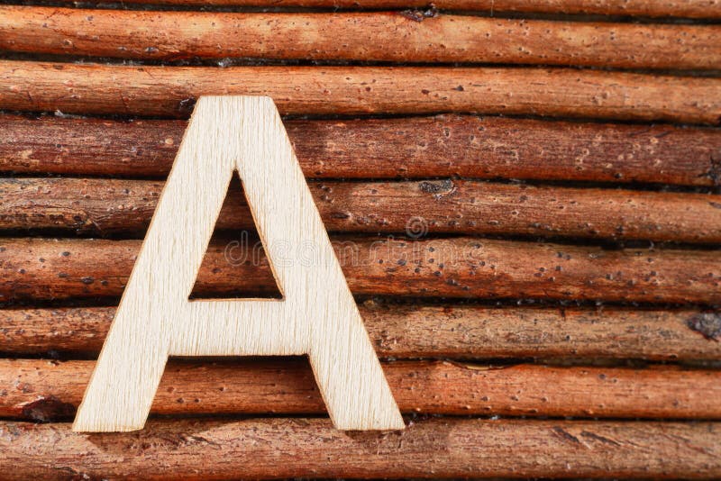 Letter a of Wood-made Alphabet, Top View and Space for Text Stock Image ...