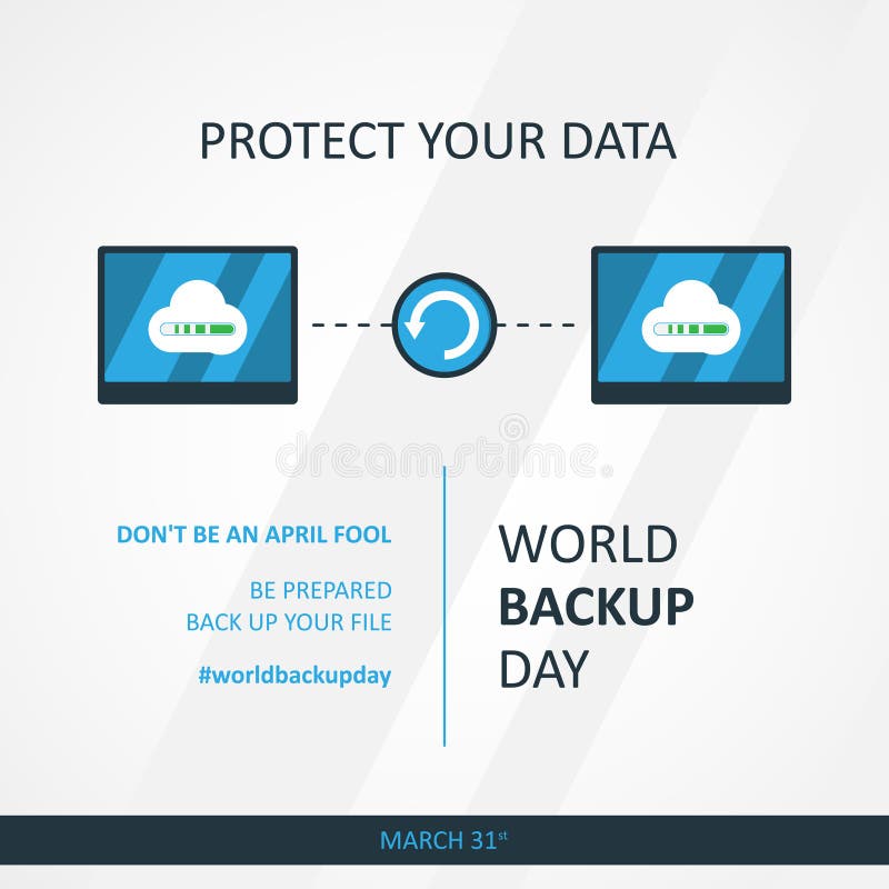 Letter World Backup Day Element Template Design March 31st Stock Vector ...
