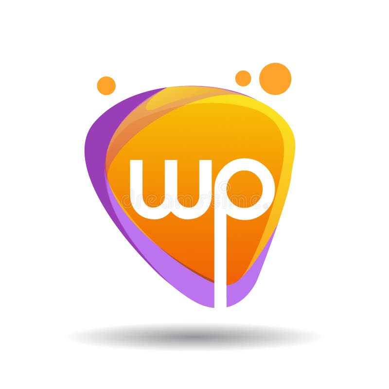 Letter WP Logo in Triangle Splash and Colorful Background, Letter ...