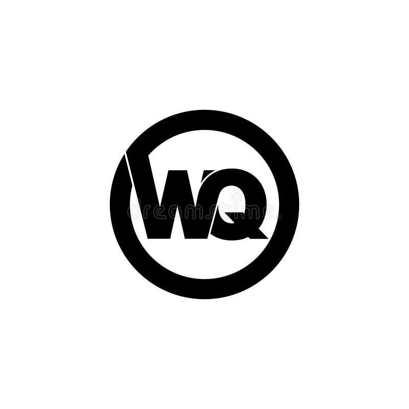Letter WQ Circle Logo Design Vector Stock Vector - Illustration of font ...