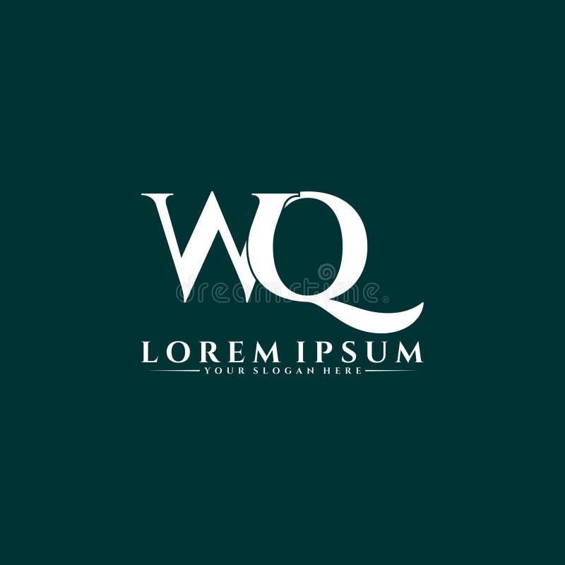 Letter WQ Luxury Logo Design Vector. Stock Vector - Illustration of ...
