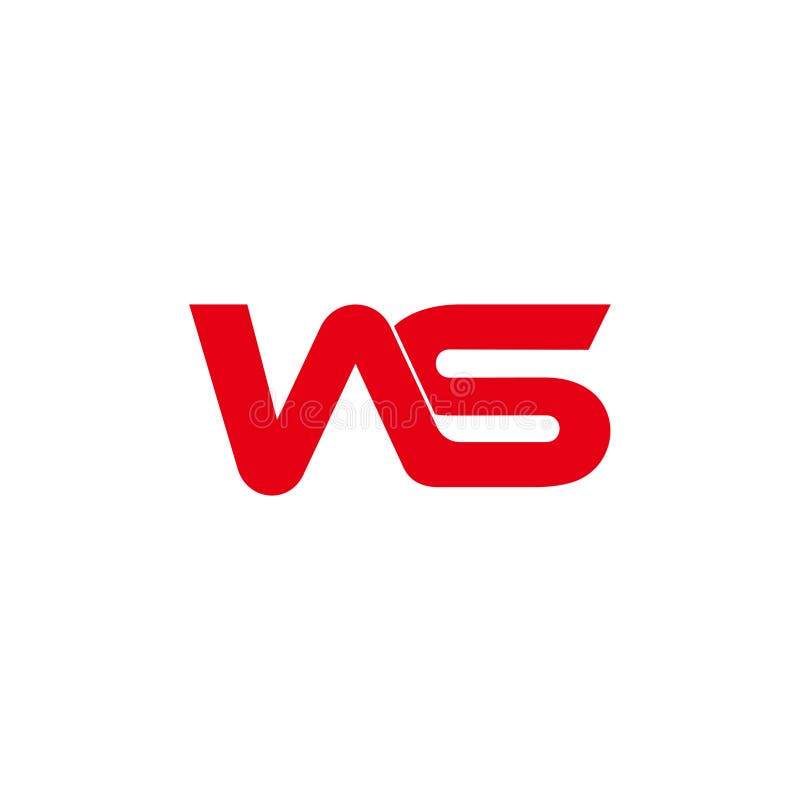 Letter Ws Simple Linked Overlapping Flat Design Symbol Logo Vector ...