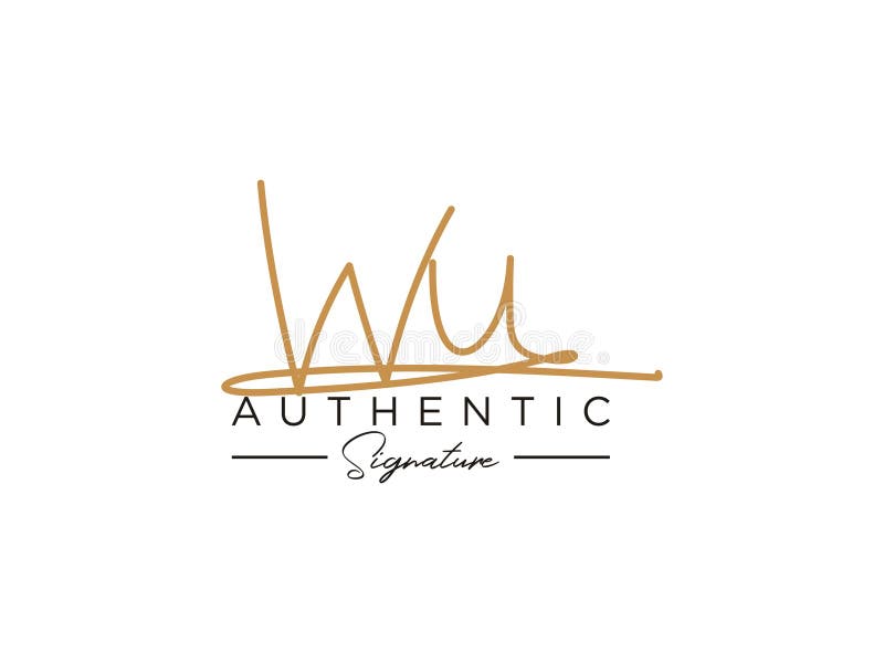Letter WU Signature Logo Template Vector Stock Vector - Illustration of ...