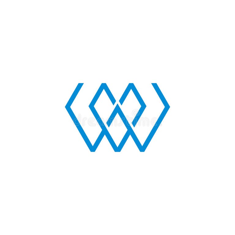 Letter Wv Linked Thin Lines Simple Geomettric Logo Vector Stock Vector ...