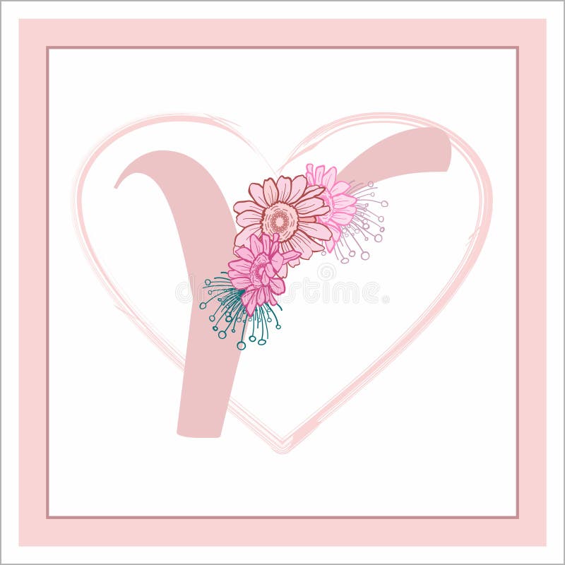 The Letter `Y` in the Alphabet. Decoratively Decorated with Flowers ...