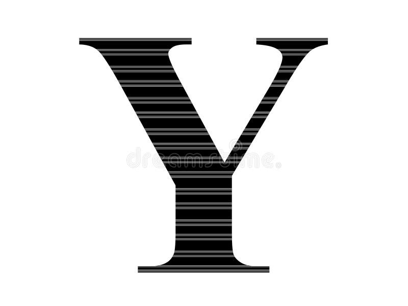 Letter Y of the Alphabet Made with Black and White Stripes Stock ...