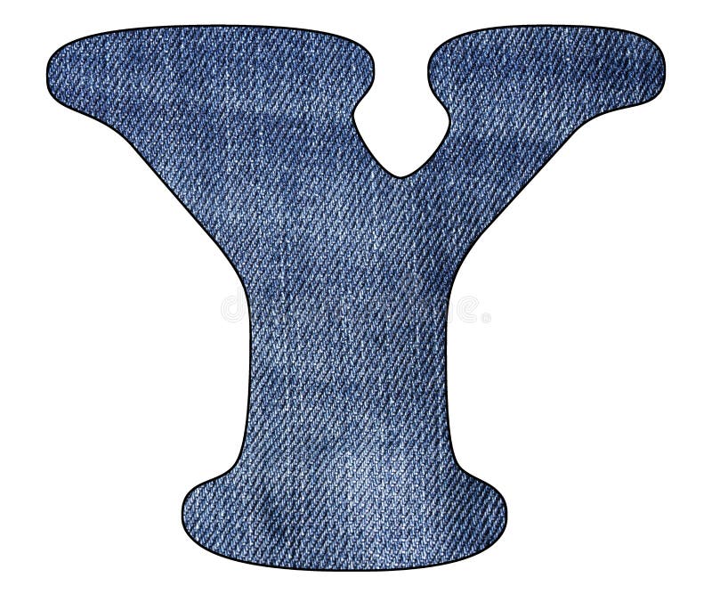 Letter Y of the Alphabet - Texture Details of Denim Blue Jeans. White ...