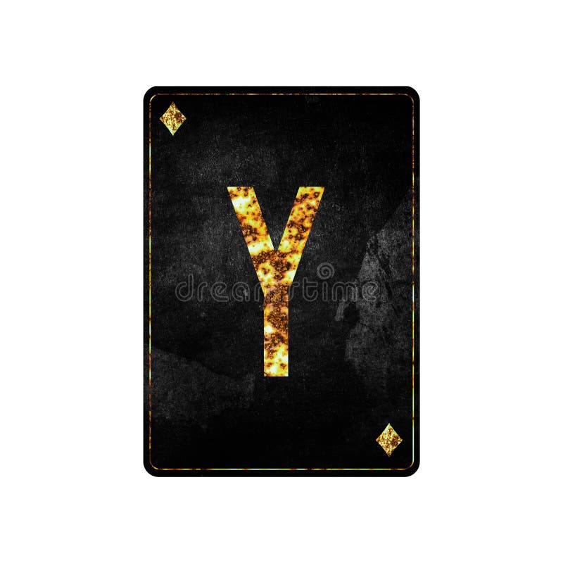 Letter Y. Alphabet on Vintage Playing Cards. Isolated on White ...