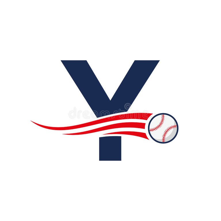 Letter Y Baseball Logo Concept with Moving Baseball Icon Vector ...