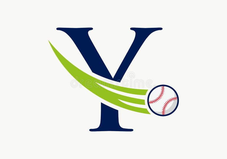 Letter Y Baseball Logo Concept with Moving Baseball Icon Vector ...