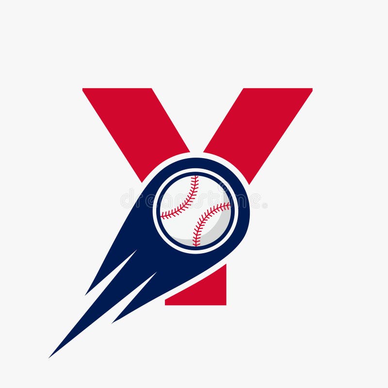 Letter Y Baseball Logo Concept with Moving Baseball Icon Vector ...
