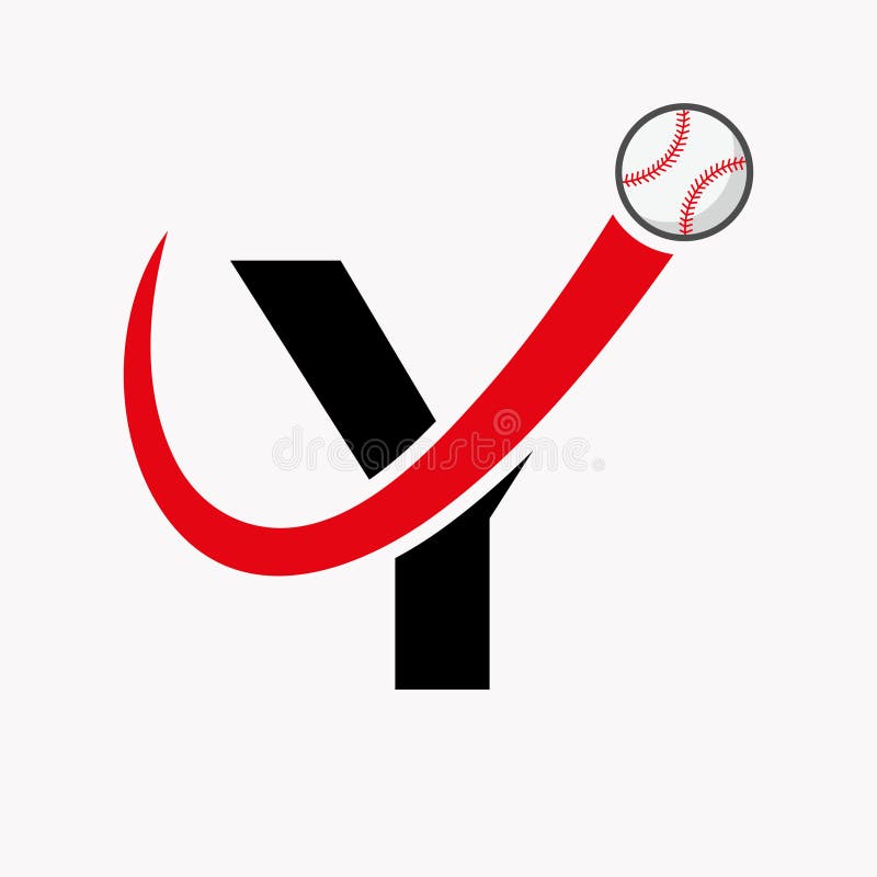 Letter Y Baseball Logo Concept with Moving Baseball Icon Vector ...