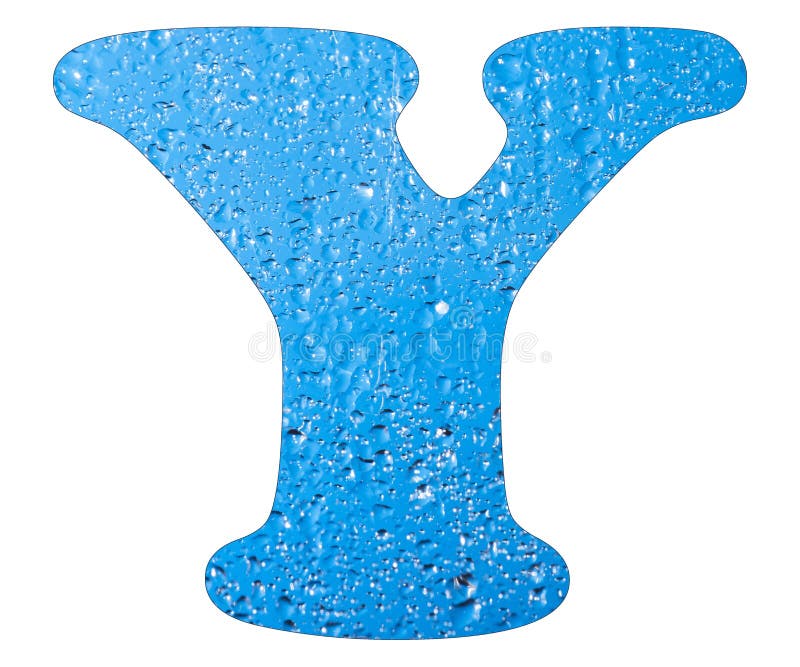 Letter Y, Blue Water Drops - White Background Stock Illustration ...