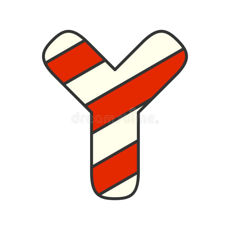 Letter Y Candy Cane, Vector Illustration Stock Vector - Illustration of ...