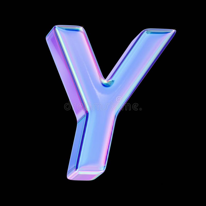 Letter Y in Chromatic 3D Style Stock Illustration - Illustration of ...