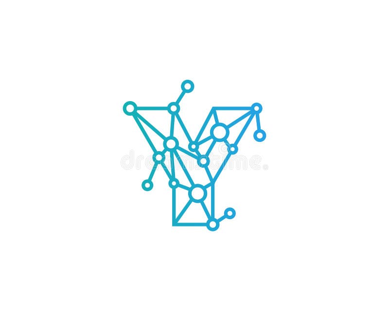 Letter Y Connect Dot Network Icon Logo Design Element Stock Vector ...