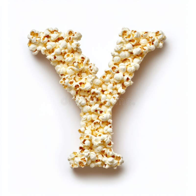 A Letter "Y" Crafted from Popcorn, Showcasing a Fun and Creative Food ...