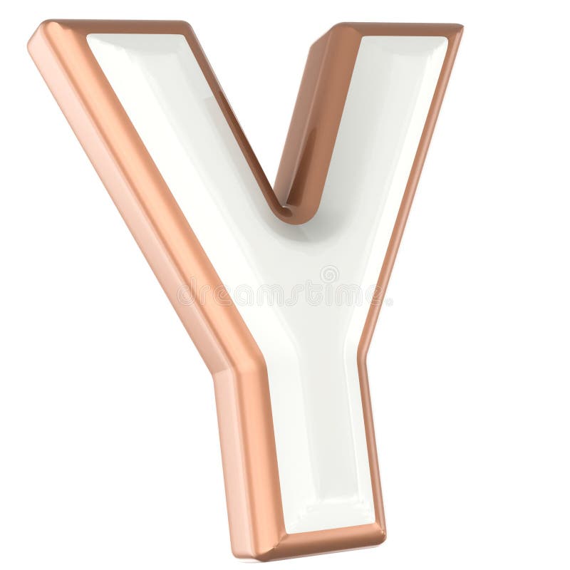 Letter Y 3D Render with White Background Design Stock Illustration ...
