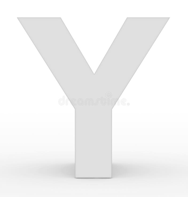 Letter Y 3d White Isolated on White Stock Illustration - Illustration ...
