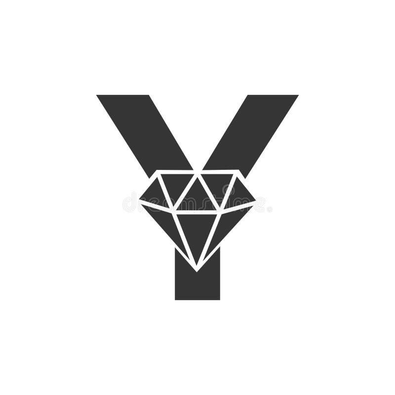 Letter Y Diamond Logo Design. Jewelry Logo with Diamond Icon Vector ...