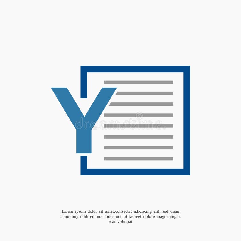 Letter Y Document Logo Design Template Stock Vector - Illustration of study, accounting: 328789658