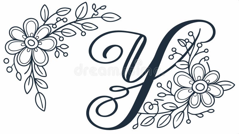 Letter Y Floral Design, Typography and Nature, Alphabet Initial Art ...