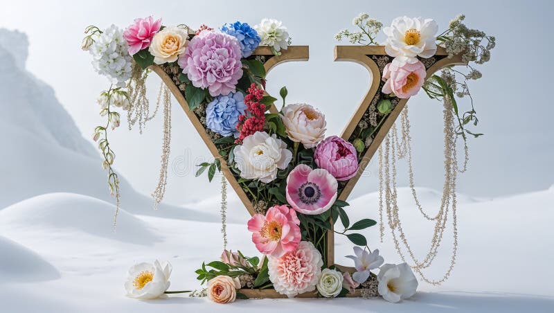 Letter Y Flowers on a White Background Stock Illustration ...