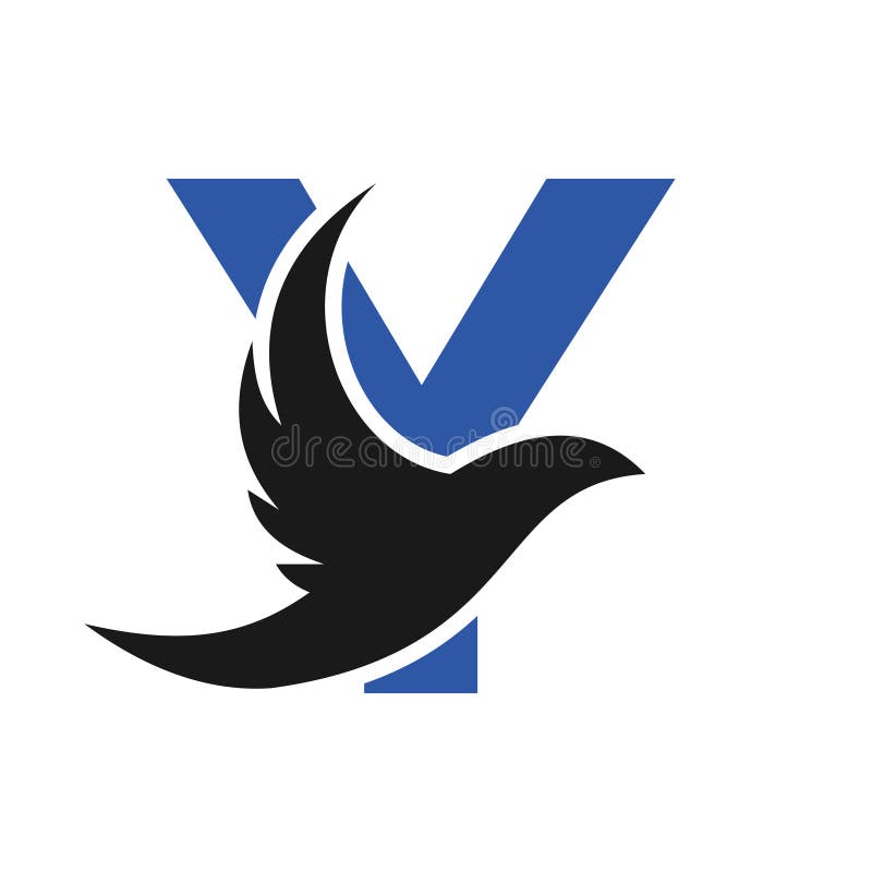 Letter Y Flying Bird Logo Template Vector Sign. Dove Bird Logo on ...