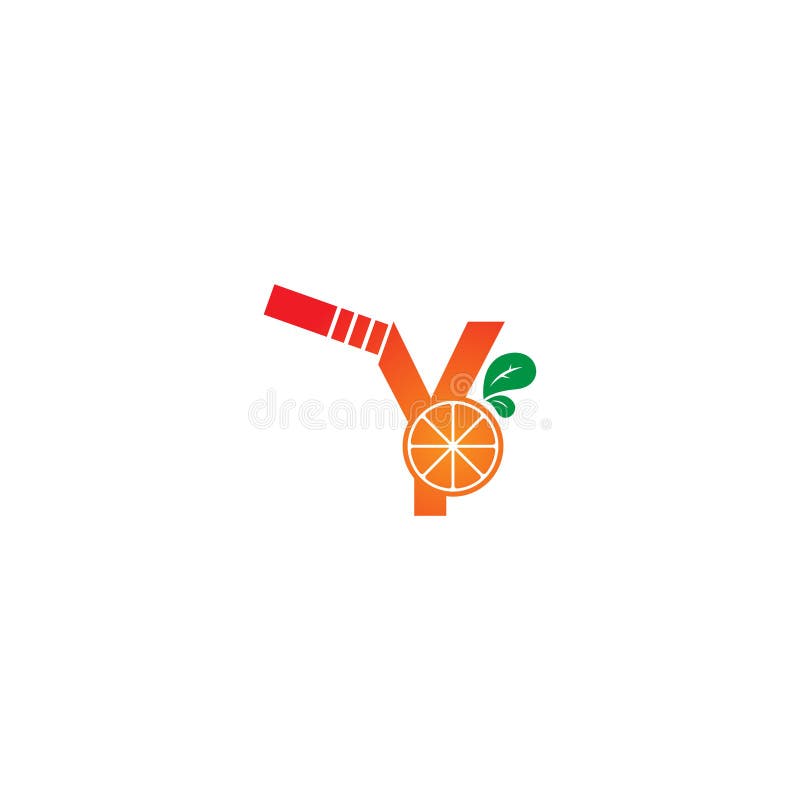 Letter Y with Juice Orange Icon Logo Design Template Stock Vector ...