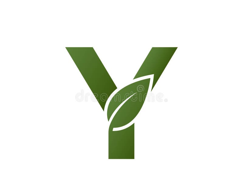Letter Y with Leaf Logo. Alphabet Logotype Design Stock Vector ...