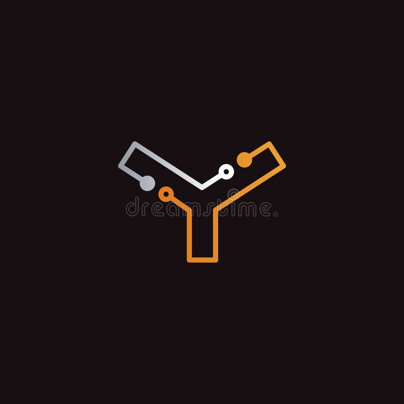 Letter Y Logo Design Template, Abstract Technology Dot Connection ...