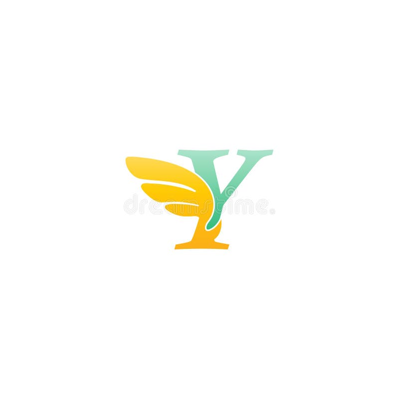 Letter Y Logo Icon Illustration with Wings Stock Illustration ...