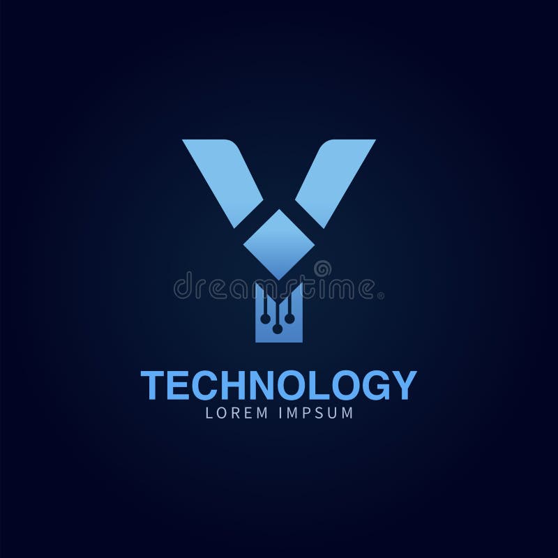 Letter Y Logotype Blue Color,Technology and Digital Abstract Dot ...