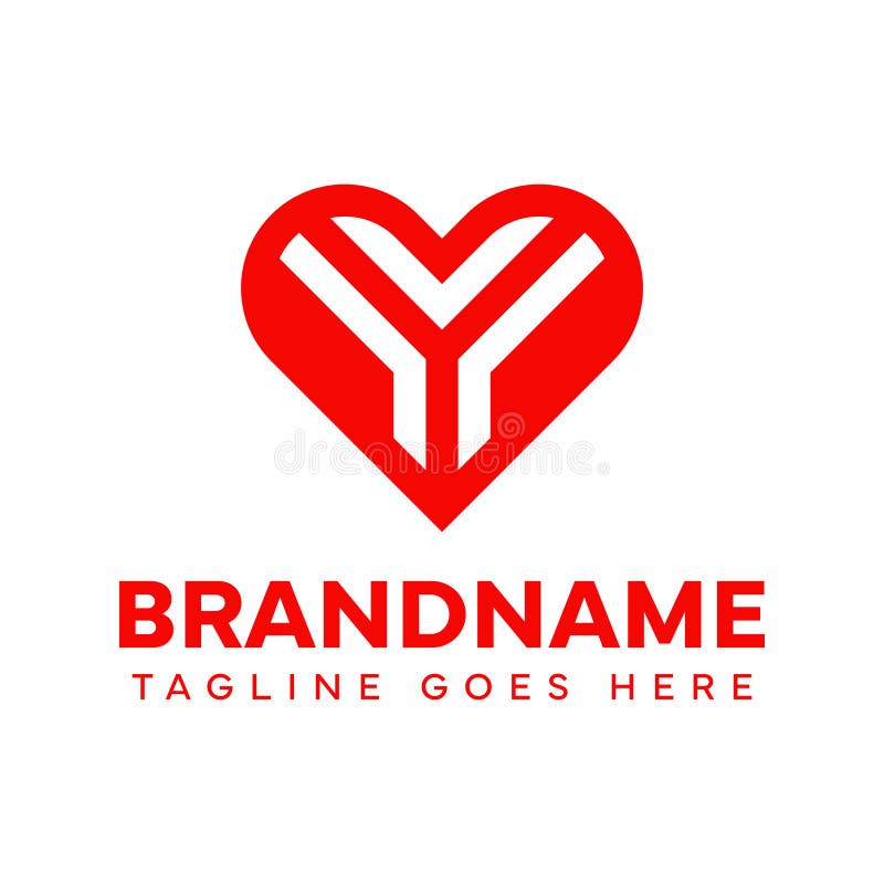 Letter Y Love Logo, Symbolizing Love, Care, and Connection Stock Vector ...