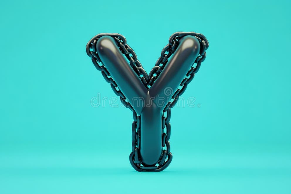 Letter Y is Made of Chains and Has a Color Stock Illustration ...