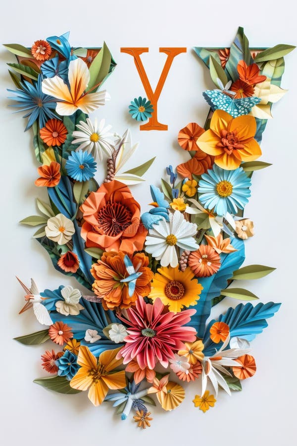 Letter Y Made Out of Paper Flowers. Suitable for Alphabet Learning ...