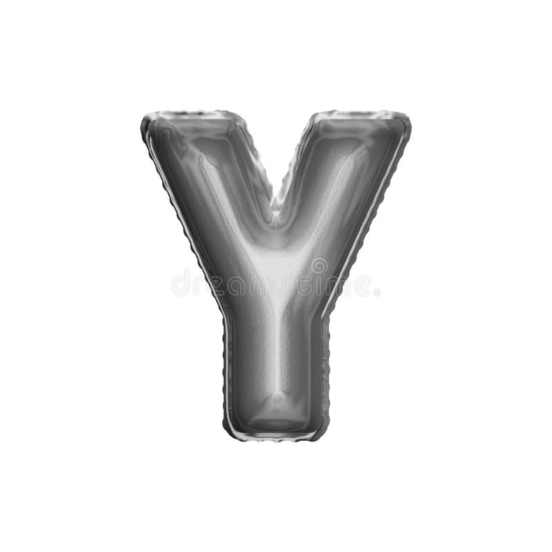 Letter Y Made of Silver Inflatable Balloon Isolated on White Background ...