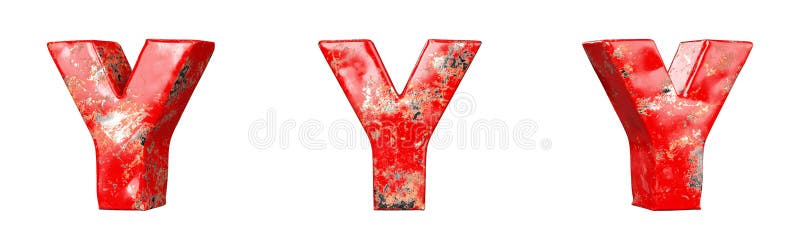 Letter Y from Red Scratched Metallic Letters Alphabet Collection Set ...