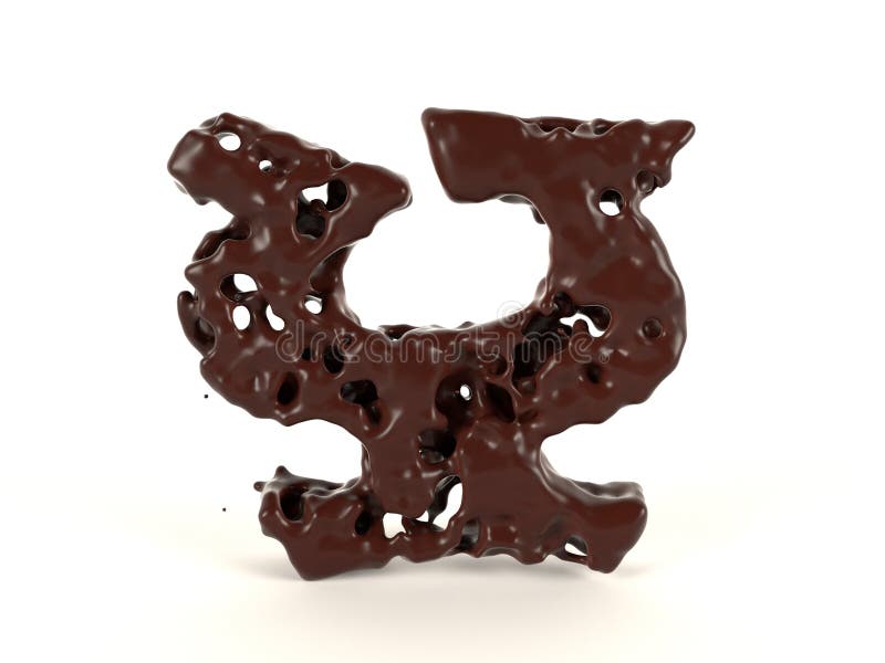 Letter & X22;C& X22; Shaped Liquid Chocolate Stock Illustration ...