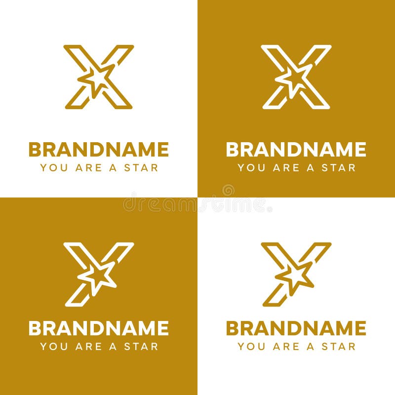 Letter X and Y Star Logo Set, Representing Success, Freedom and Premium ...